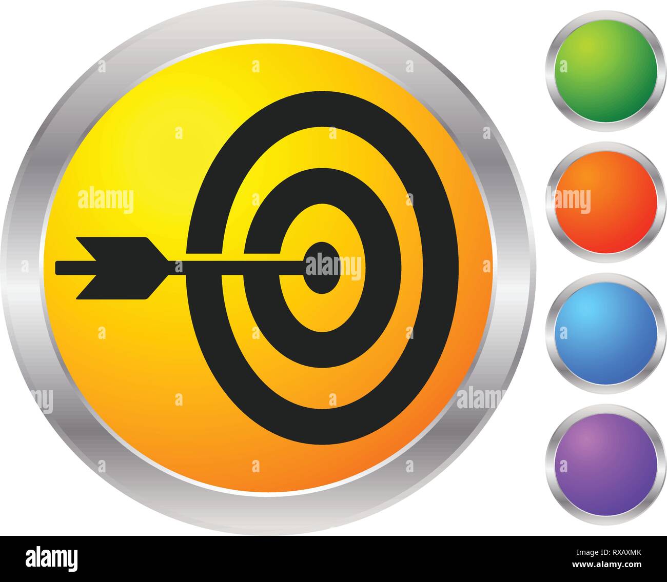 Arrow hitting target at center icon, Precision, accuracy icon Stock ...