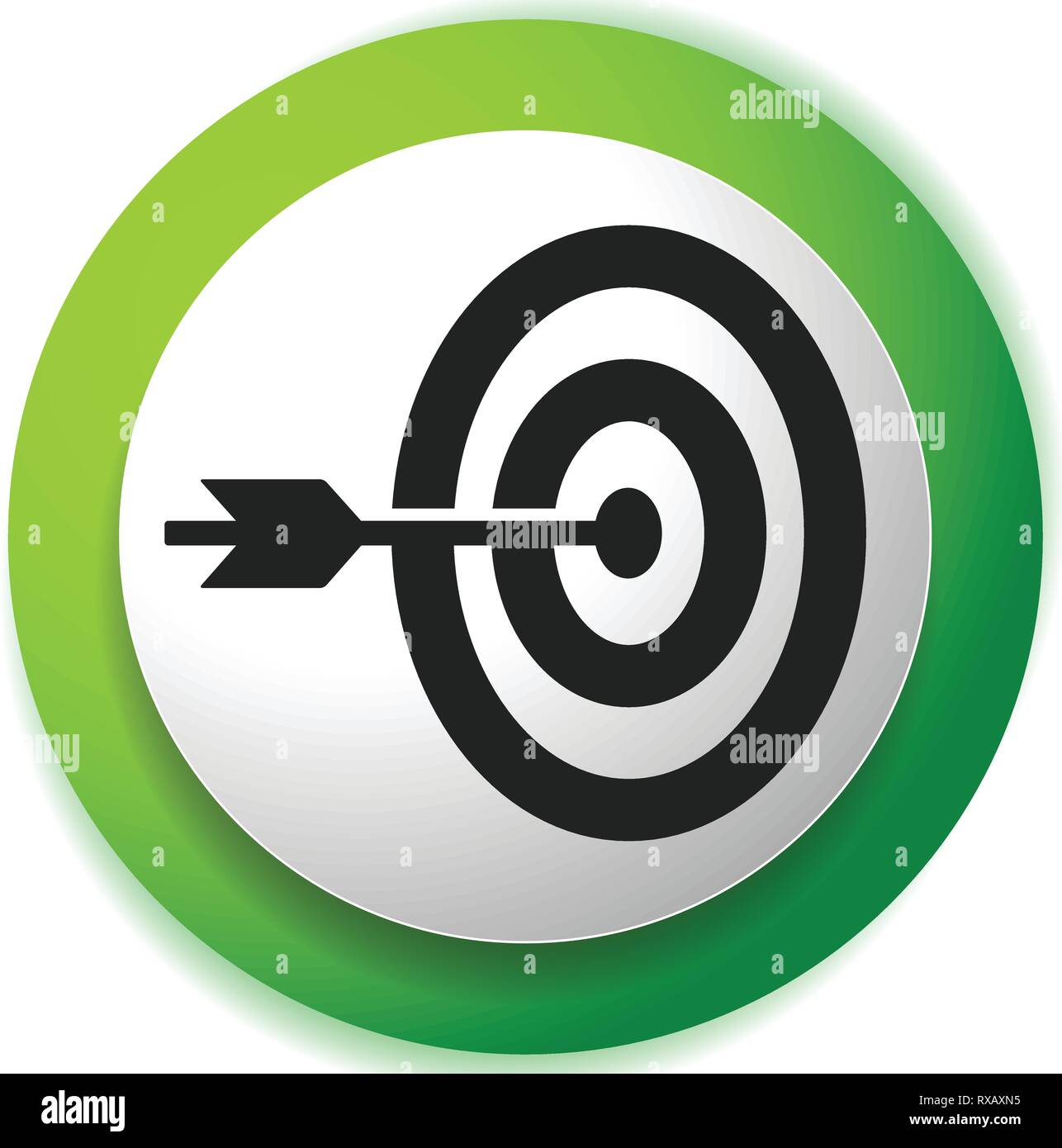 Arrow hitting target at center icon, Precision, accuracy icon Stock ...