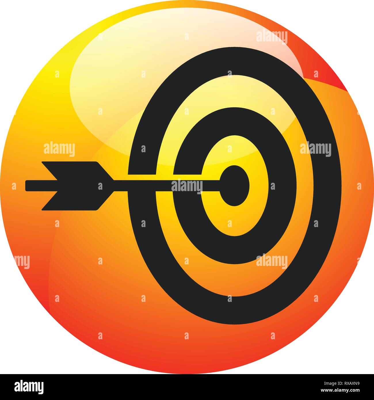 Arrow hitting target at center icon, Precision, accuracy icon Stock ...