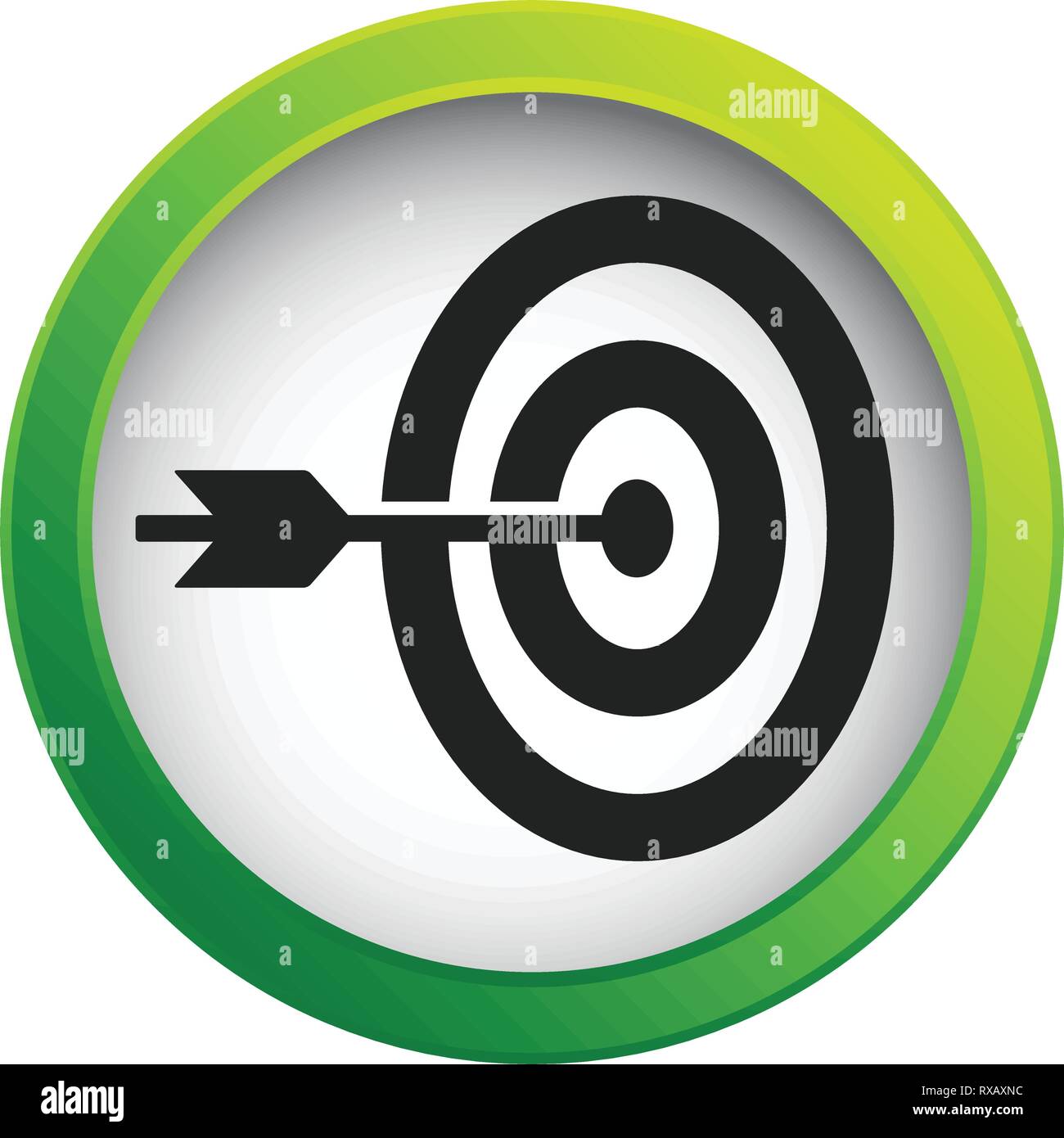 Arrow hitting target at center icon, Precision, accuracy icon Stock ...