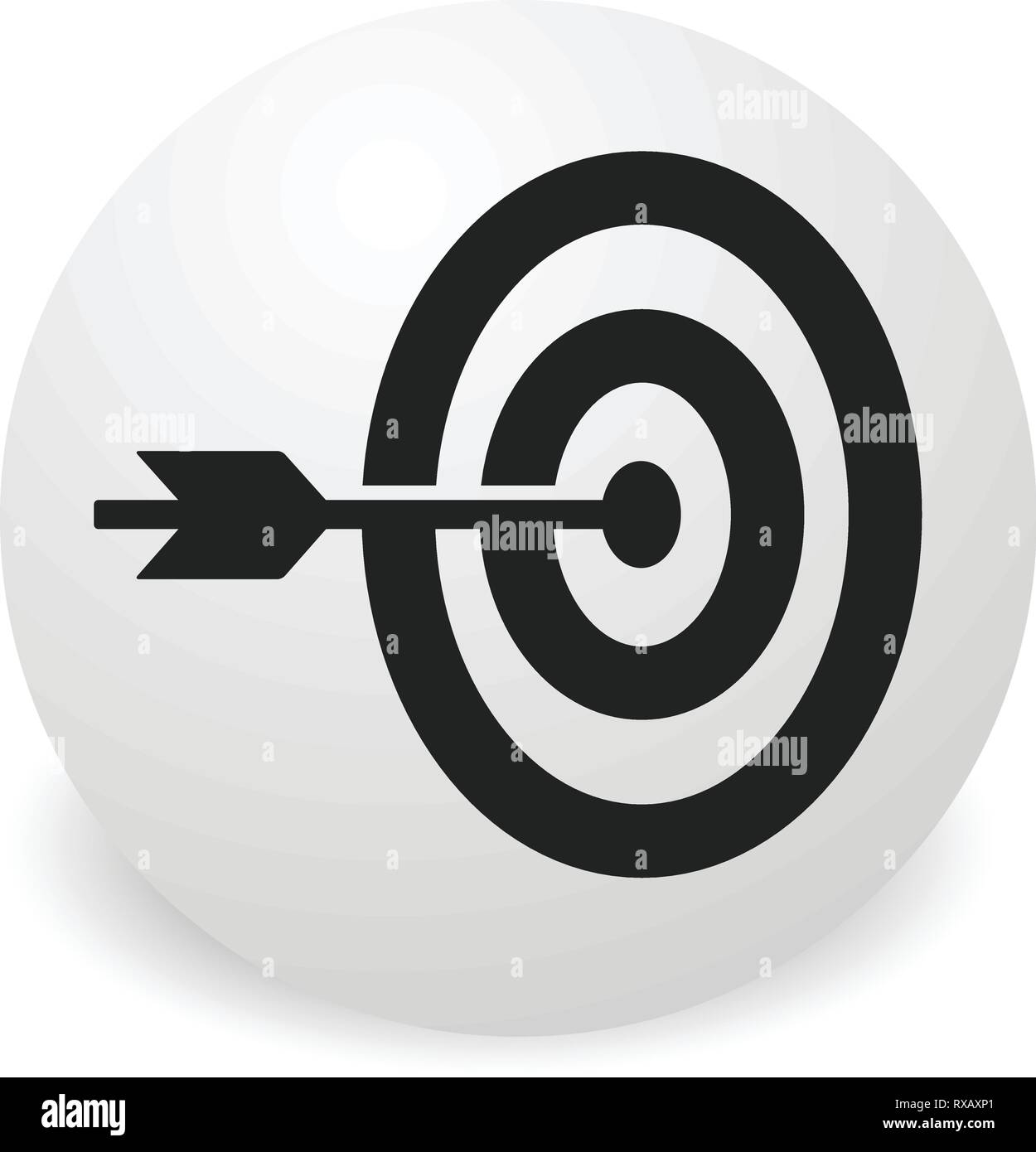 Arrow hitting target at center icon, Precision, accuracy icon Stock ...