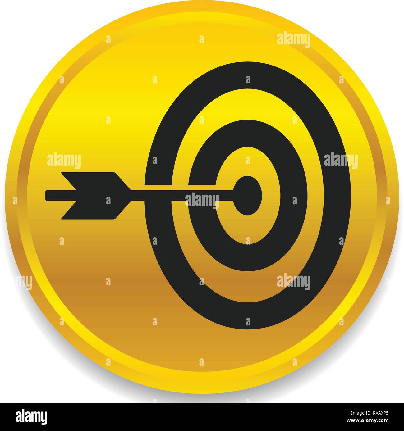 Arrow hitting target at center icon, Precision, accuracy icon Stock ...