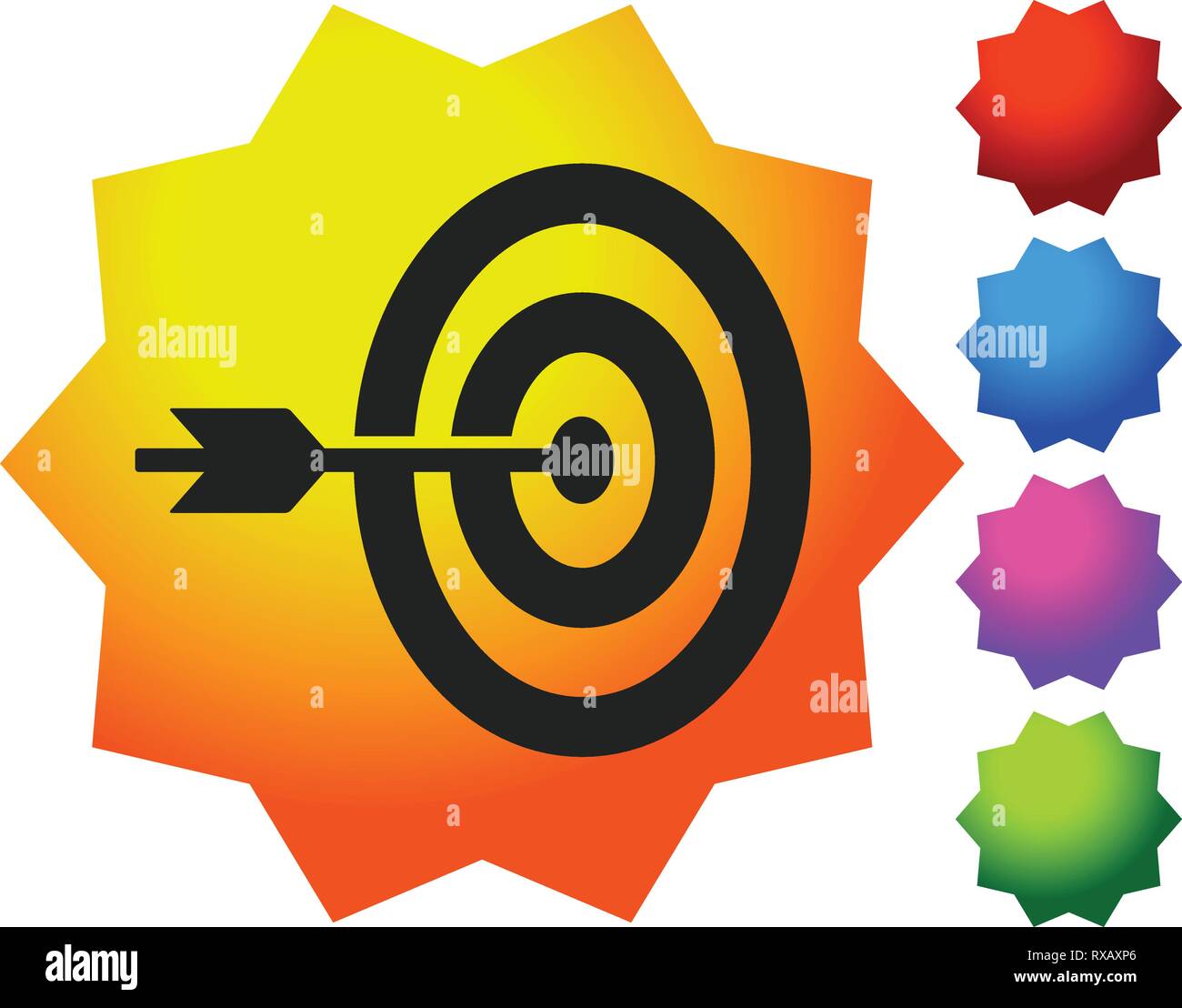 Arrow hitting target at center icon, Precision, accuracy icon Stock ...