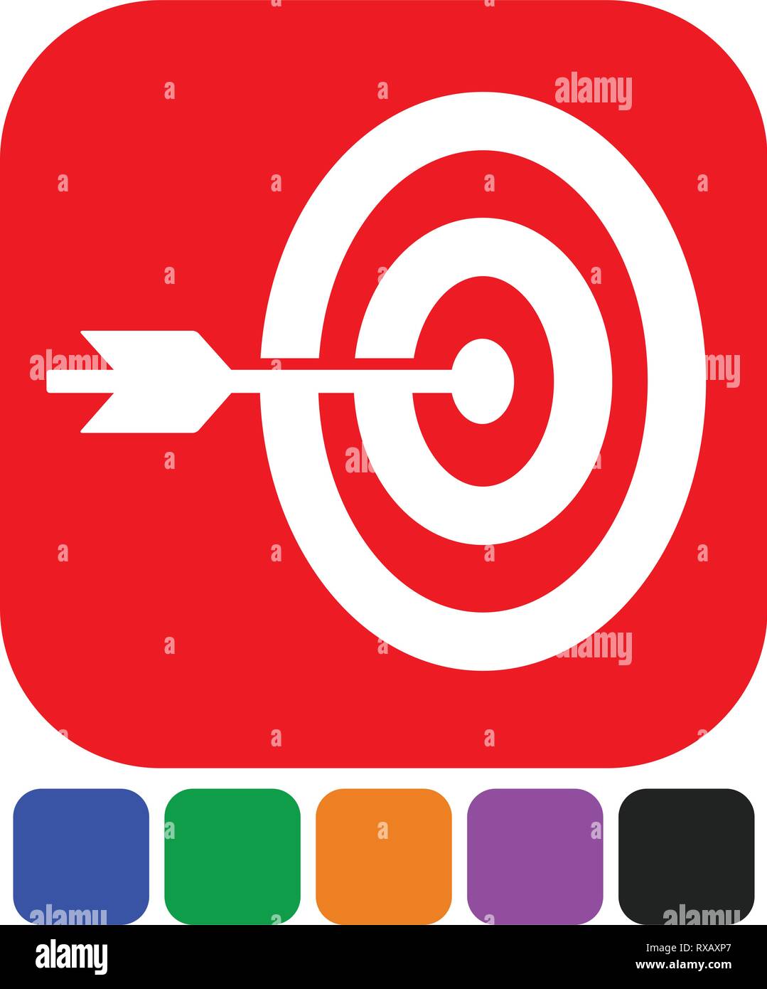 Arrow hitting target at center icon, Precision, accuracy icon Stock ...