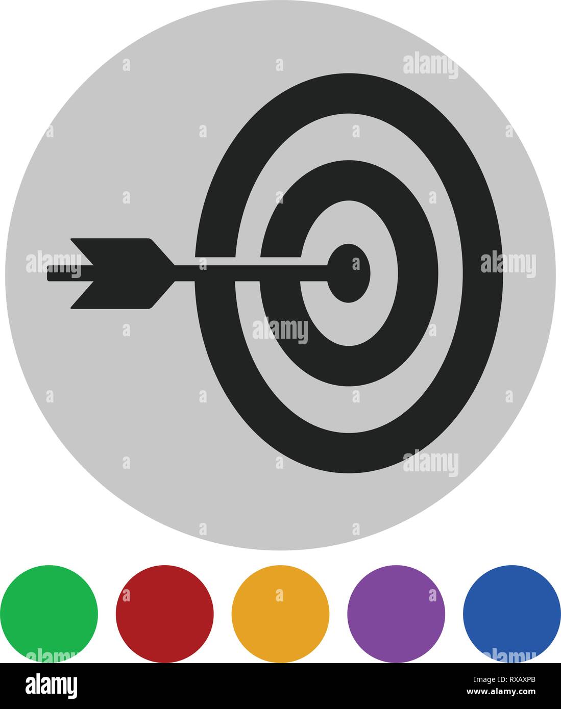 Arrow hitting target at center icon, Precision, accuracy icon Stock ...