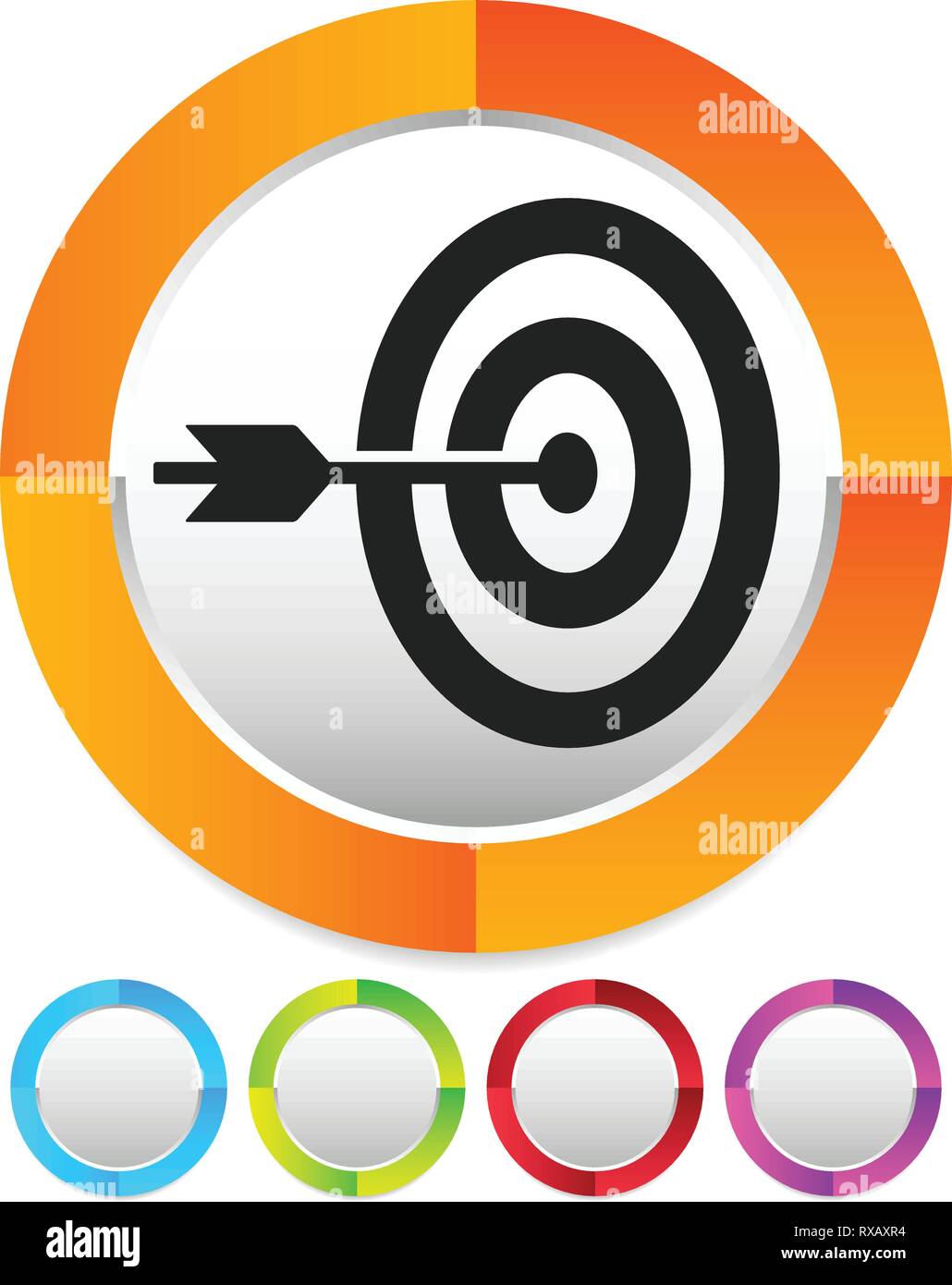 Arrow hitting target at center icon, Precision, accuracy icon Stock ...