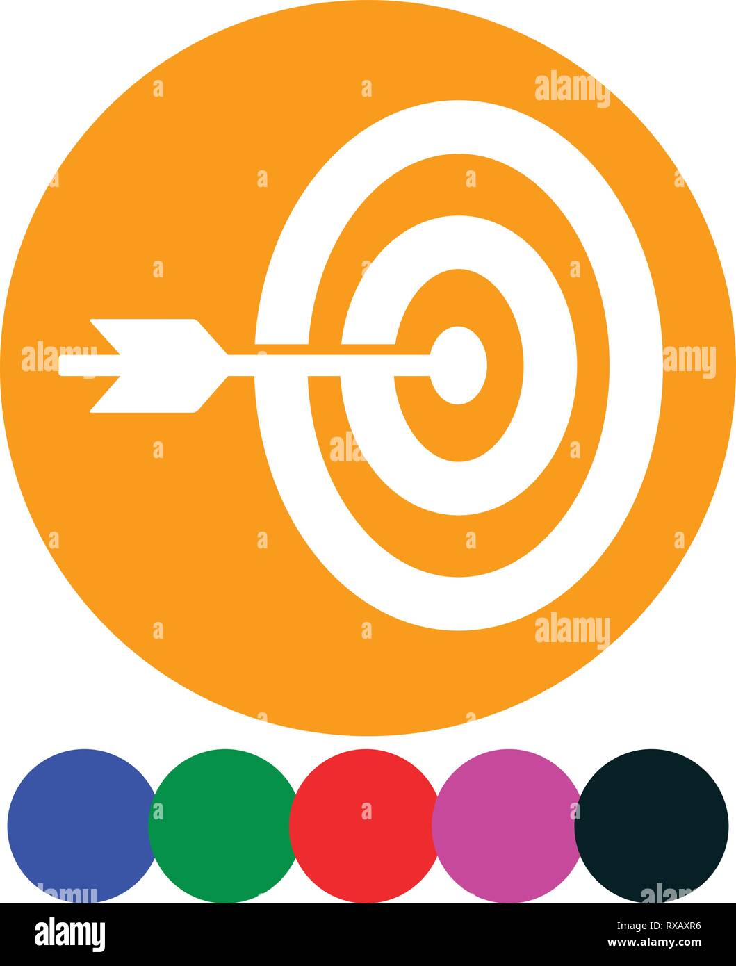 Arrow hitting target at center icon, Precision, accuracy icon Stock ...