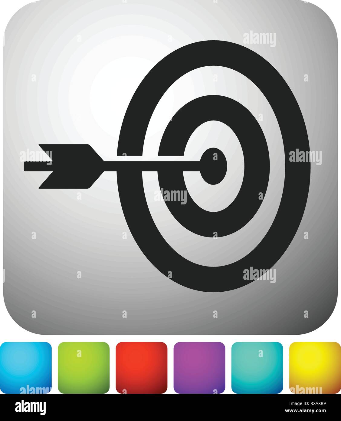 Arrow hitting target at center icon, Precision, accuracy icon Stock ...