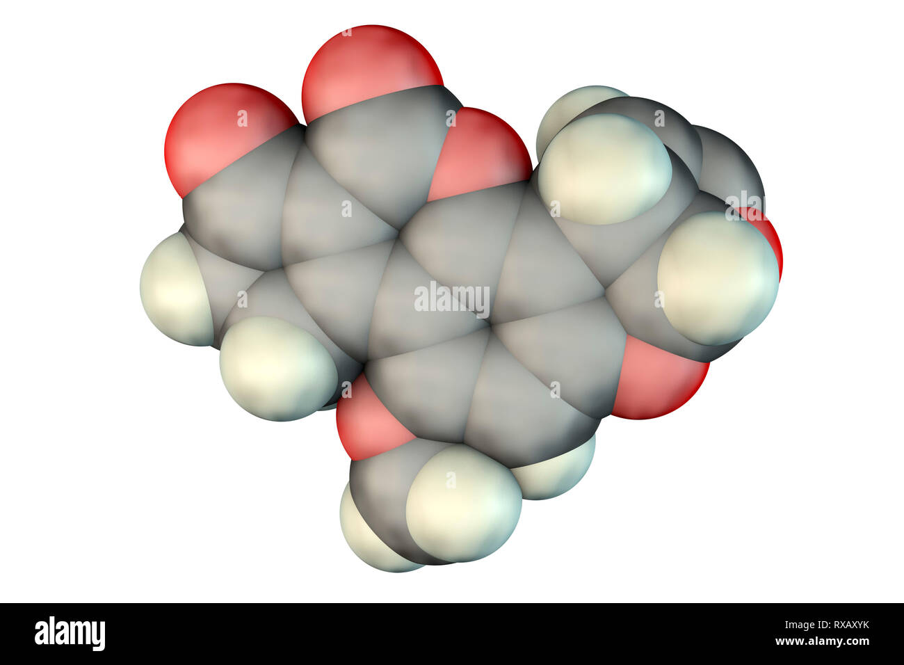 Aflatoxin B1, molecular model Stock Photo - Alamy