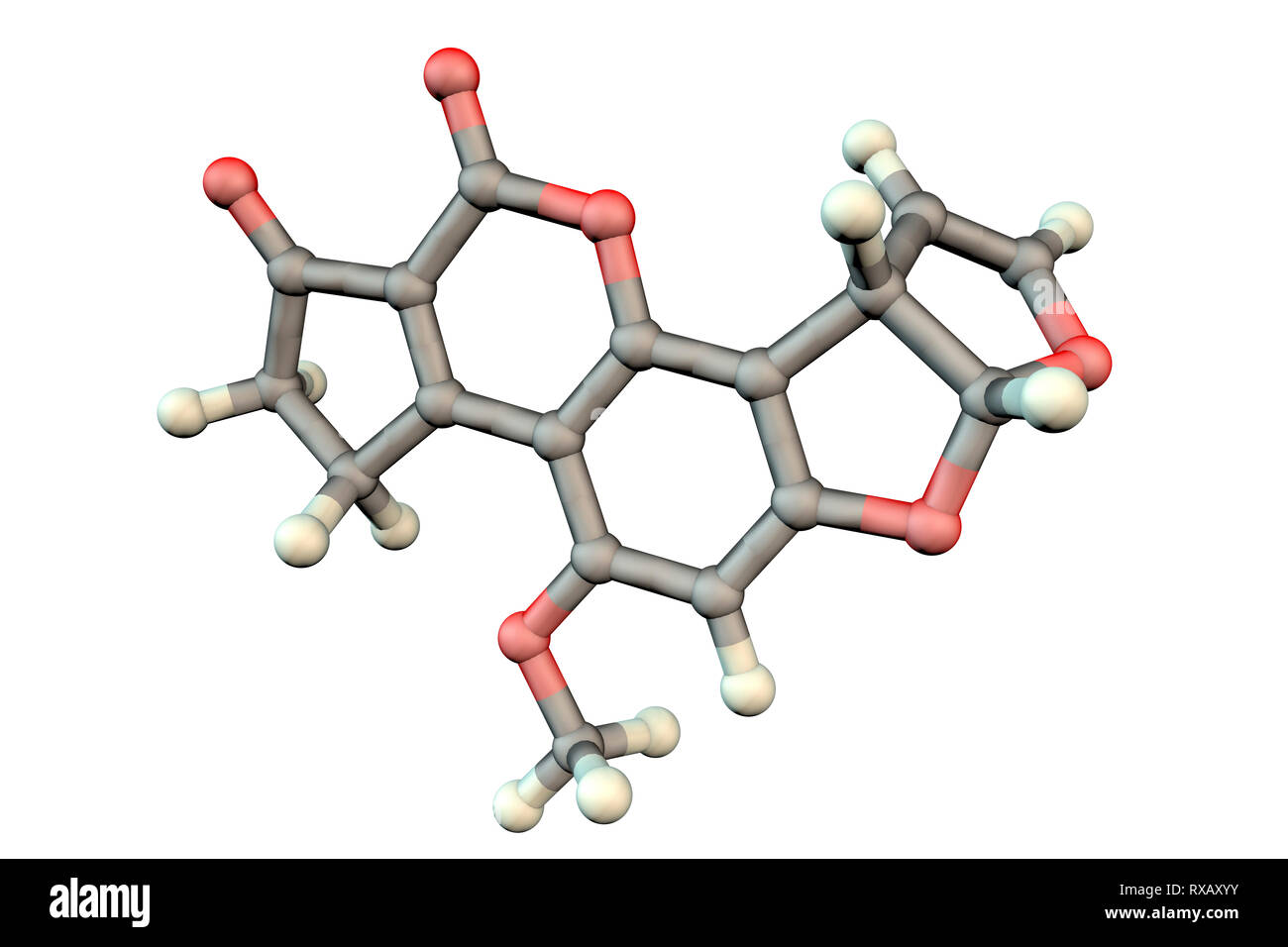 Aflatoxin B1, molecular model Stock Photo - Alamy
