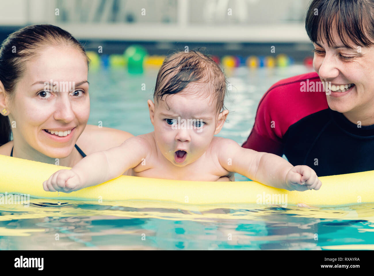 Baby in swimming pool hi-res stock photography and images - Alamy