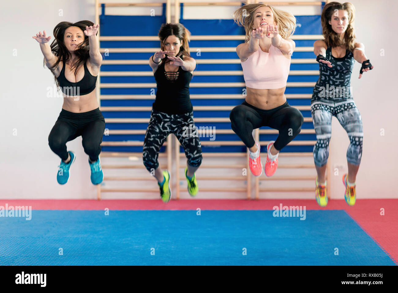 Group jumping camera hi-res stock photography and images - Alamy