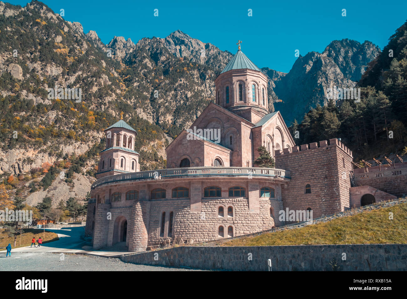 Archangel Monastery Complex located in the Dariali Gorge, Georgia Stock ...