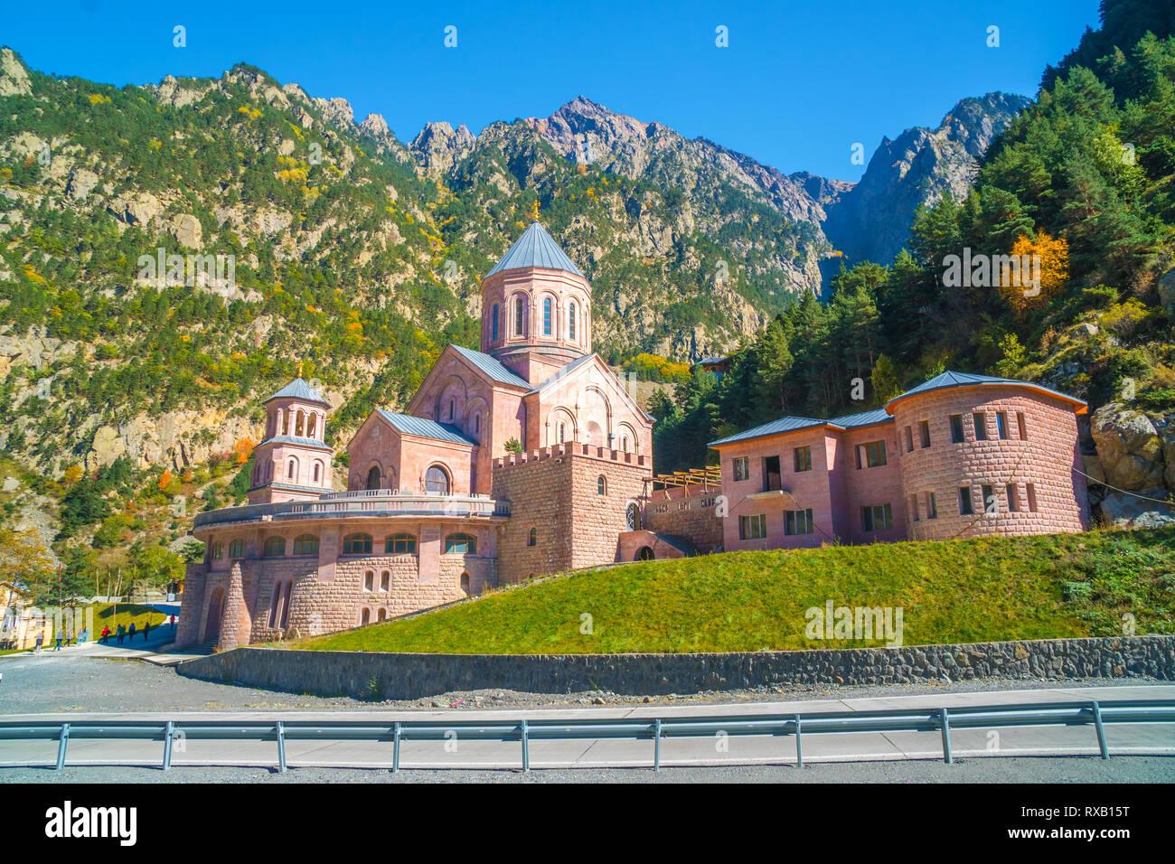 Archangel Monastery Complex located in the Dariali Gorge, Georgia Stock ...