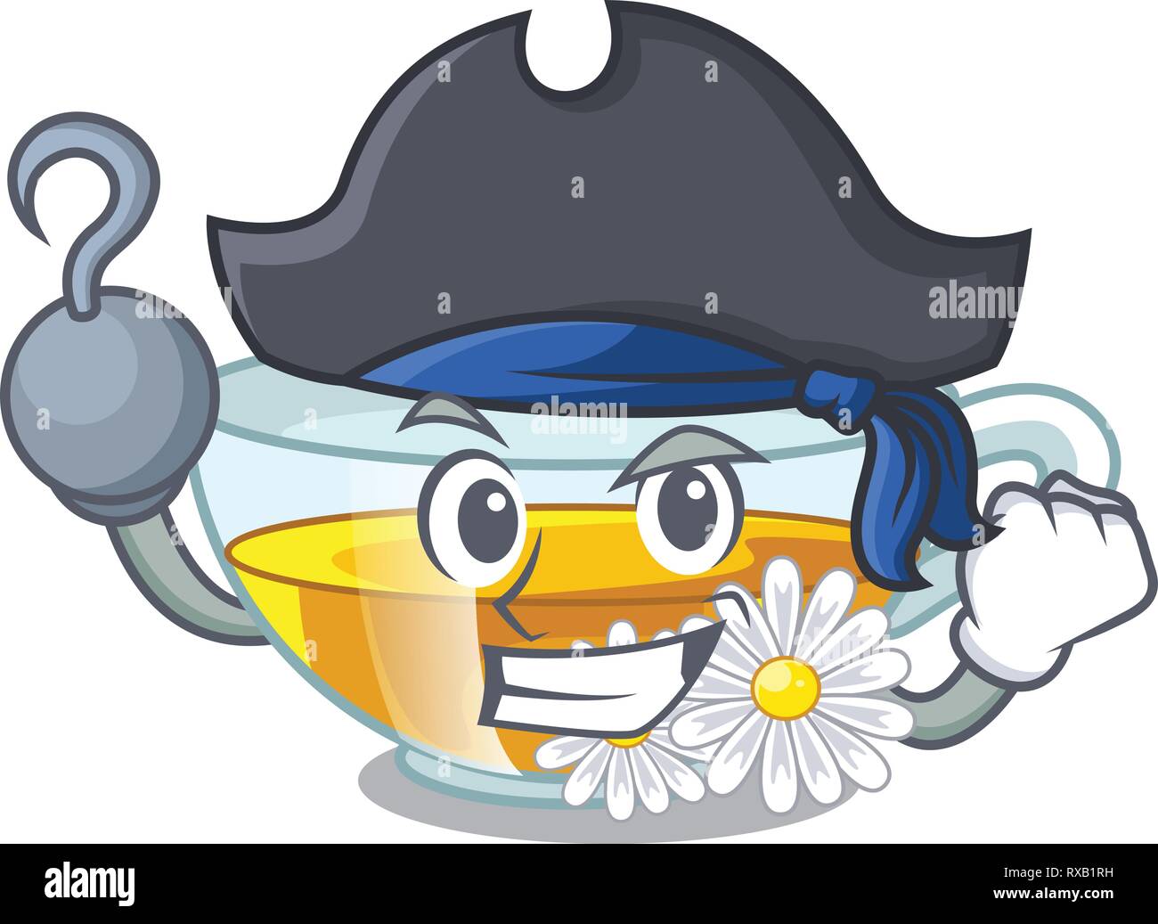 Pirate cup chamomile tea cartoon above table Stock Vector Image & Art ...