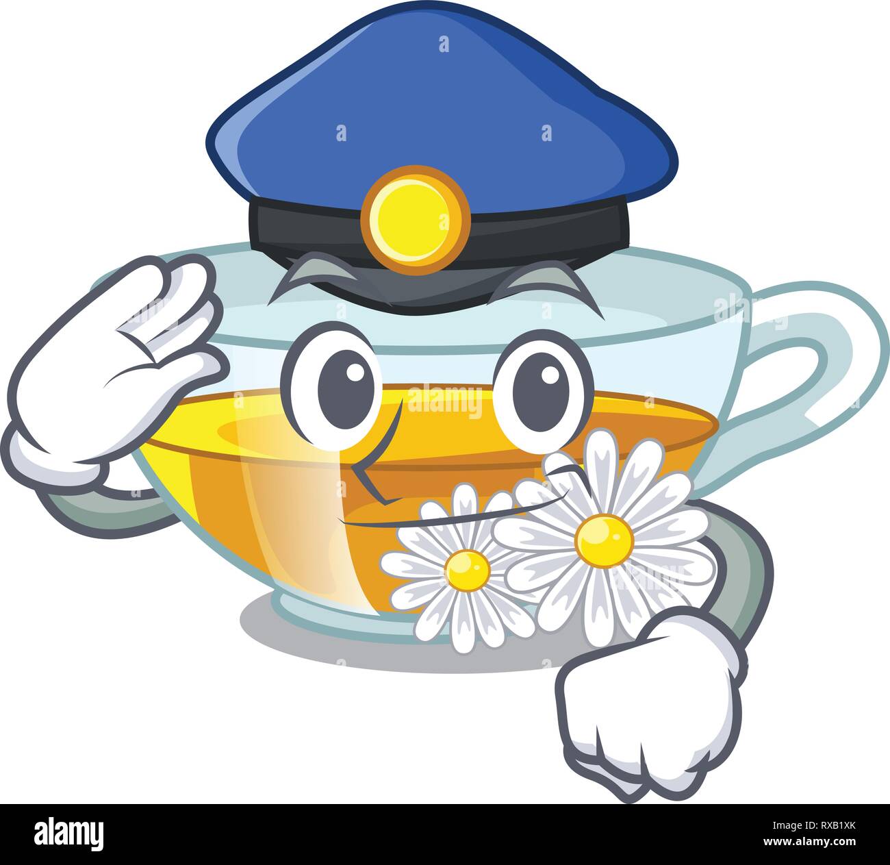 Police cup chamomile tea cartoon above table Stock Vector Image & Art ...