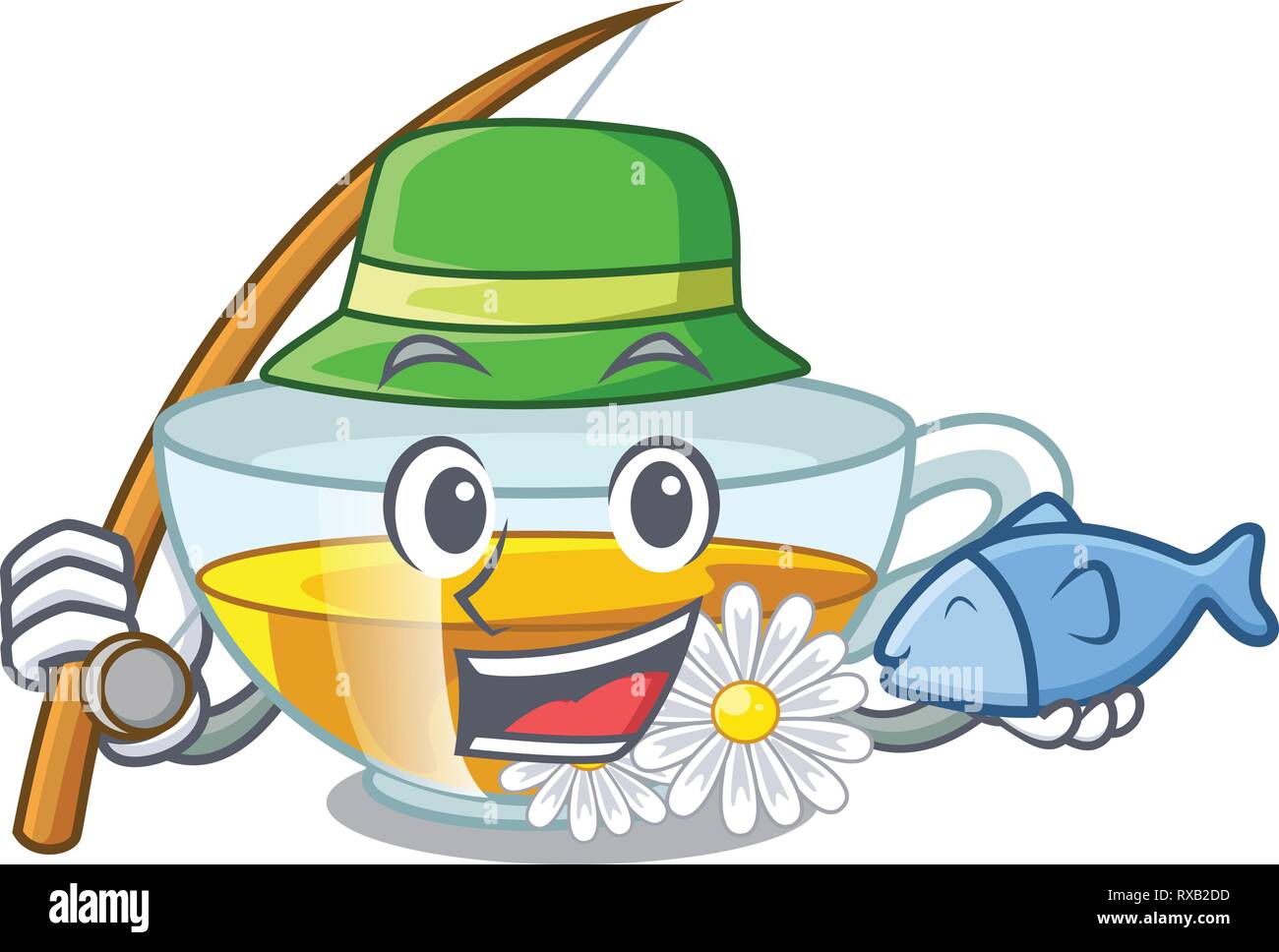 Fishing chamomile tea in the cartoon shape Stock Vector Image & Art - Alamy