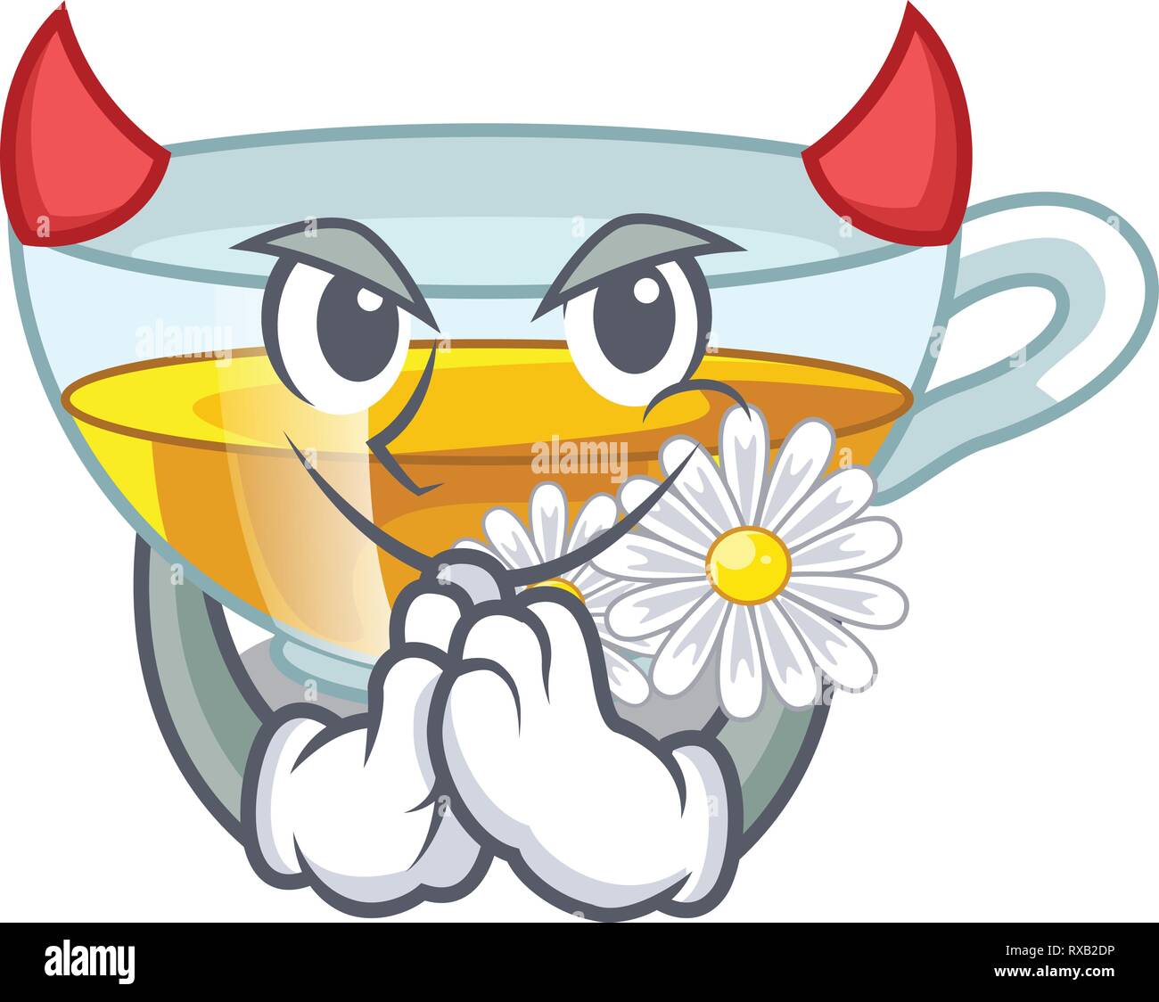 Devil chamomile tea in the cartoon shape Stock Vector Image & Art - Alamy
