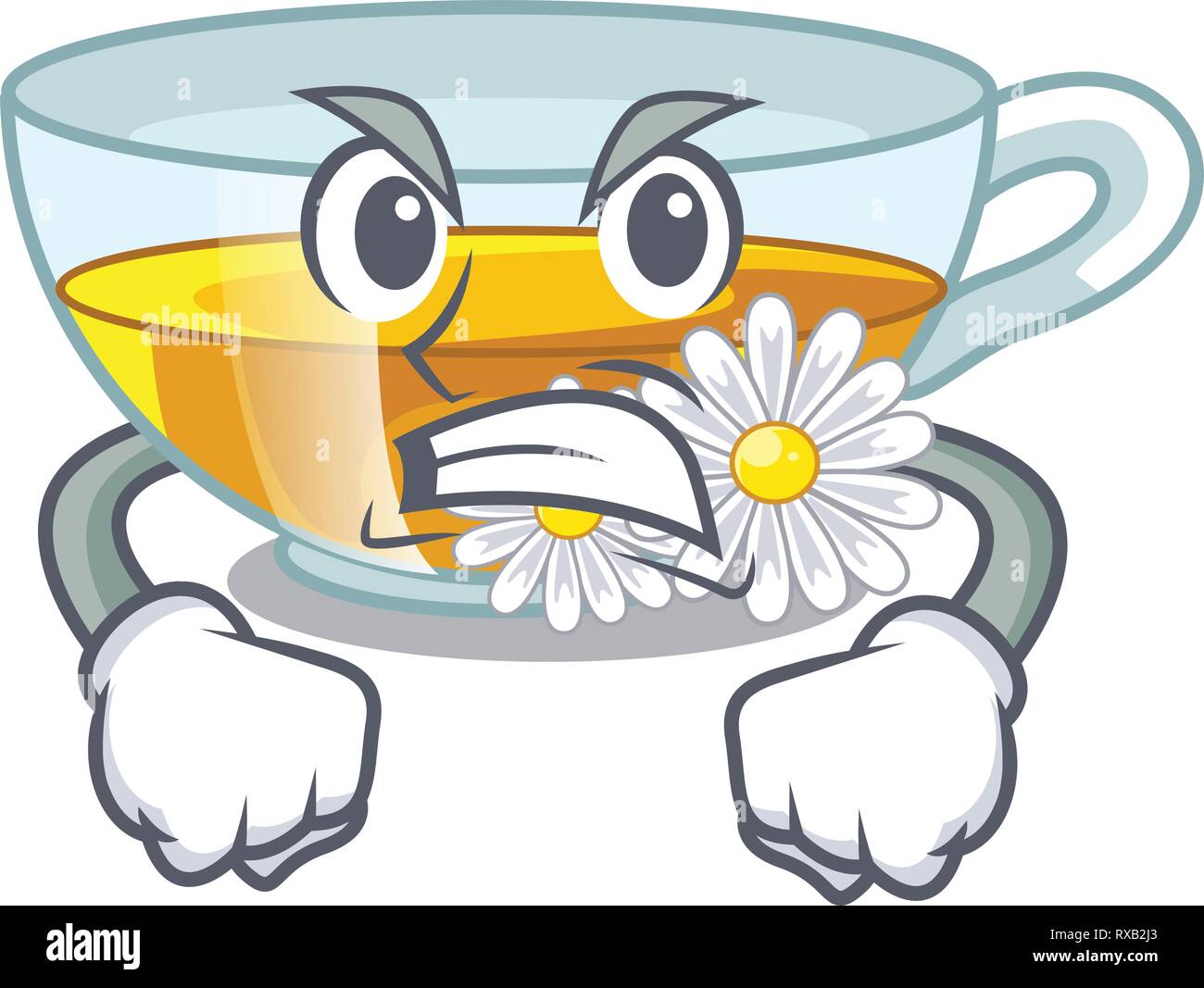 Cup saucer chamomile tea Stock Vector Images - Alamy