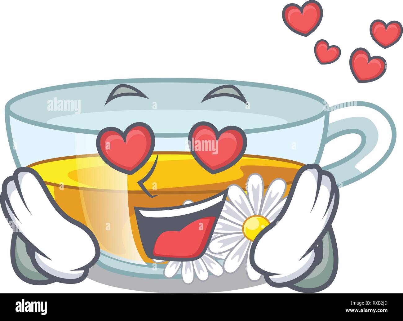In love chamomile tea in the cartoon shape Stock Vector Image & Art - Alamy