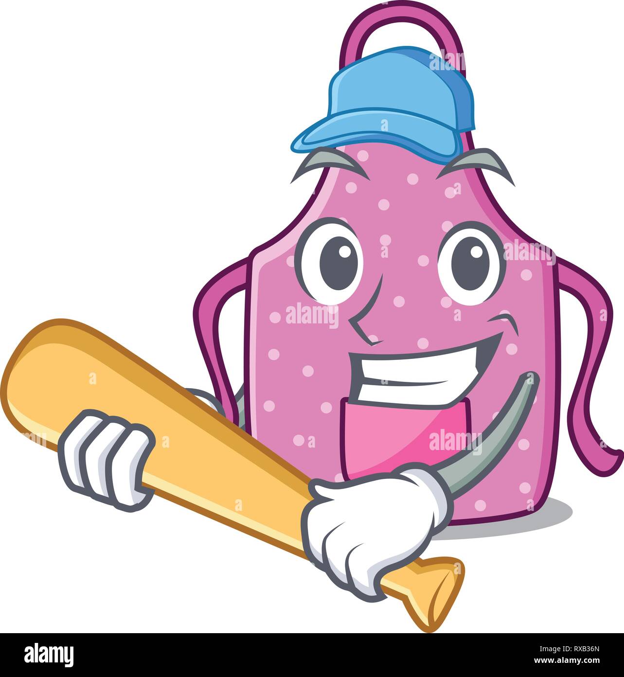Playing baseball kitchen apron isolated the with cartoon Stock Vector ...