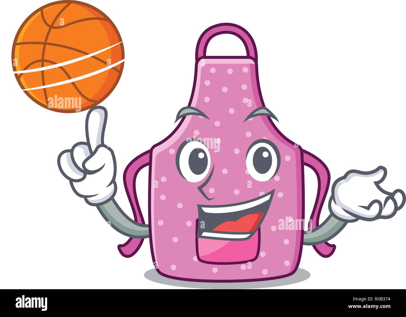 With basketball kitchen apron isolated the with cartoon Stock Vector ...
