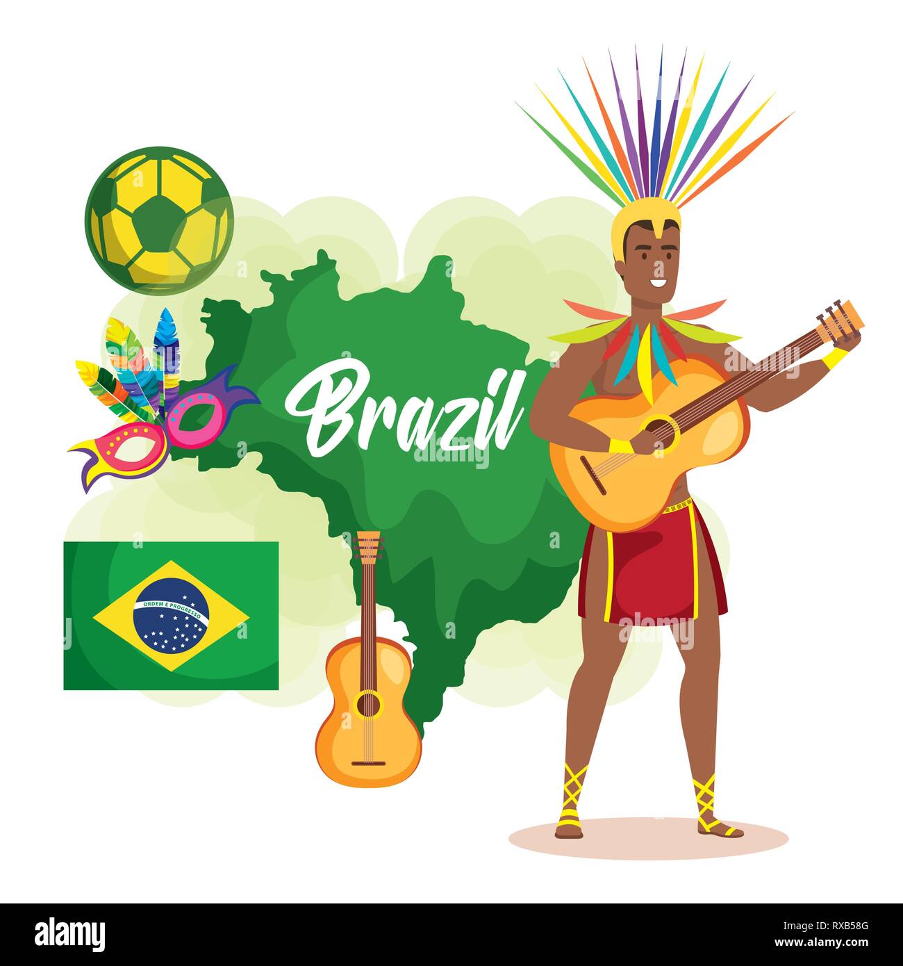 brazilian dancer with map and set icons Stock Vector Image & Art - Alamy