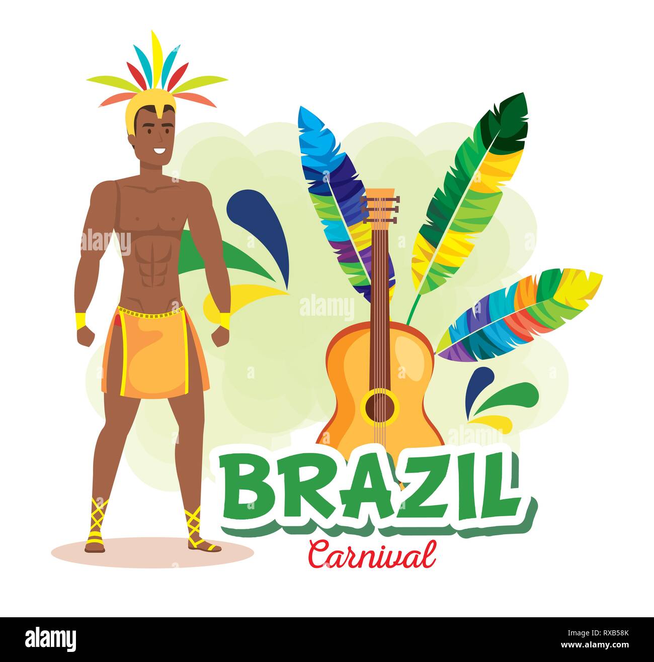brazilian dancer with guitar character Stock Vector Image & Art - Alamy