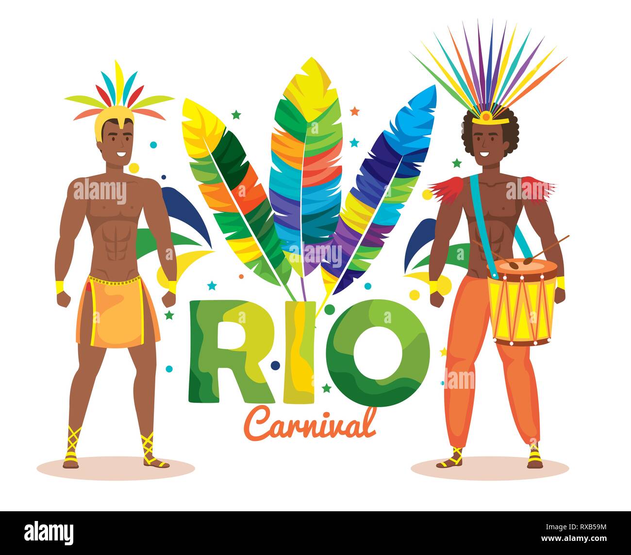 brazilian male dancers playing drum Stock Vector Image & Art - Alamy