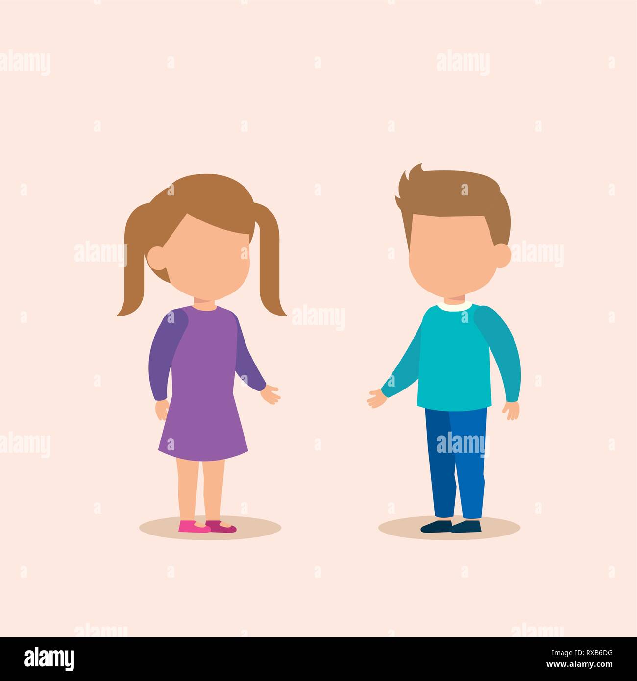 cute little kids couple Stock Vector Image & Art - Alamy