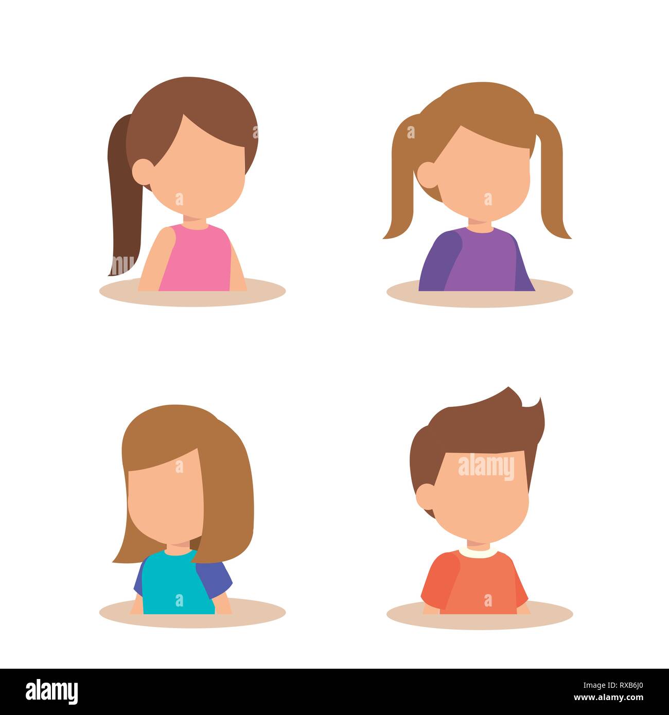 cute little kids group characters Stock Vector Image & Art - Alamy