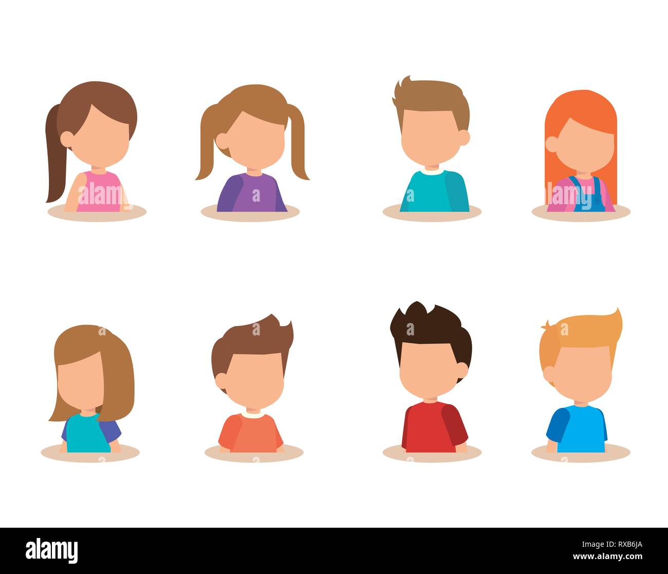 cute little kids group characters Stock Vector Image & Art - Alamy