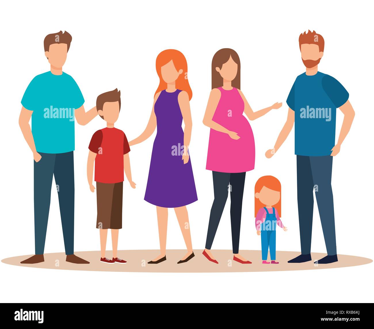 group of family members characters Stock Vector Image & Art - Alamy