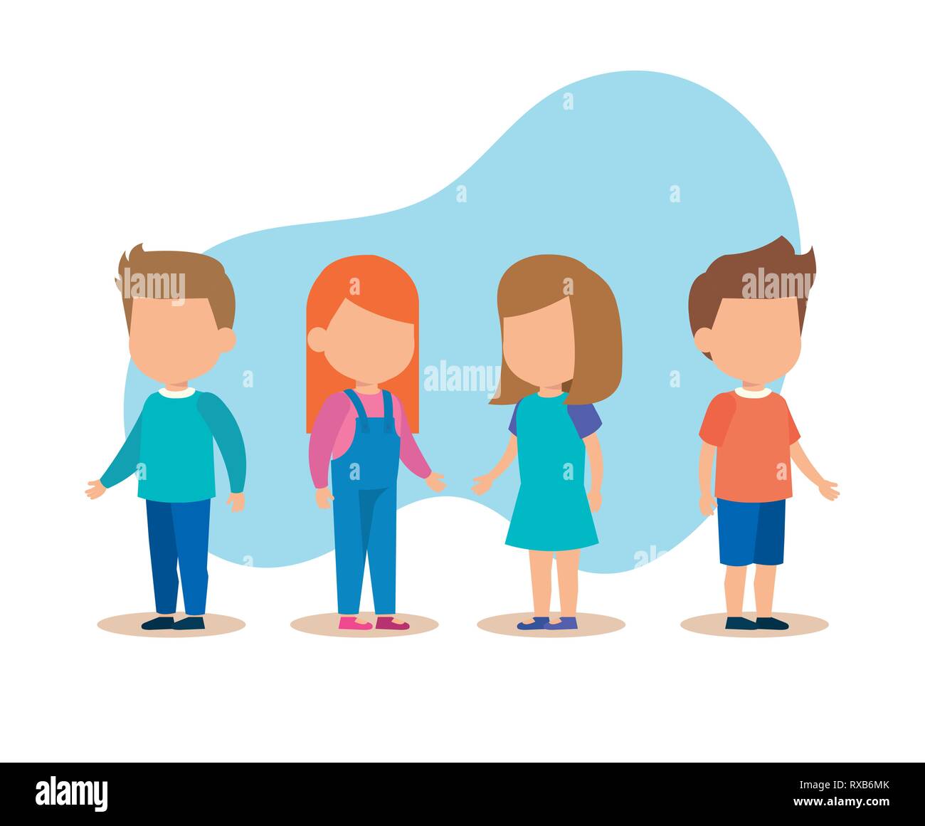 cute little kids group characters Stock Vector Image & Art - Alamy