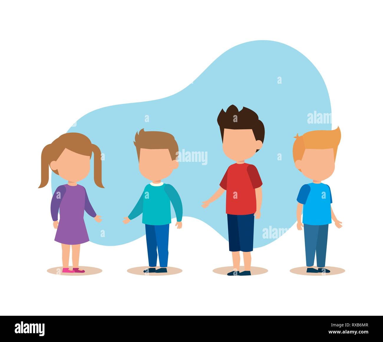 cute little kids group characters Stock Vector Image & Art - Alamy