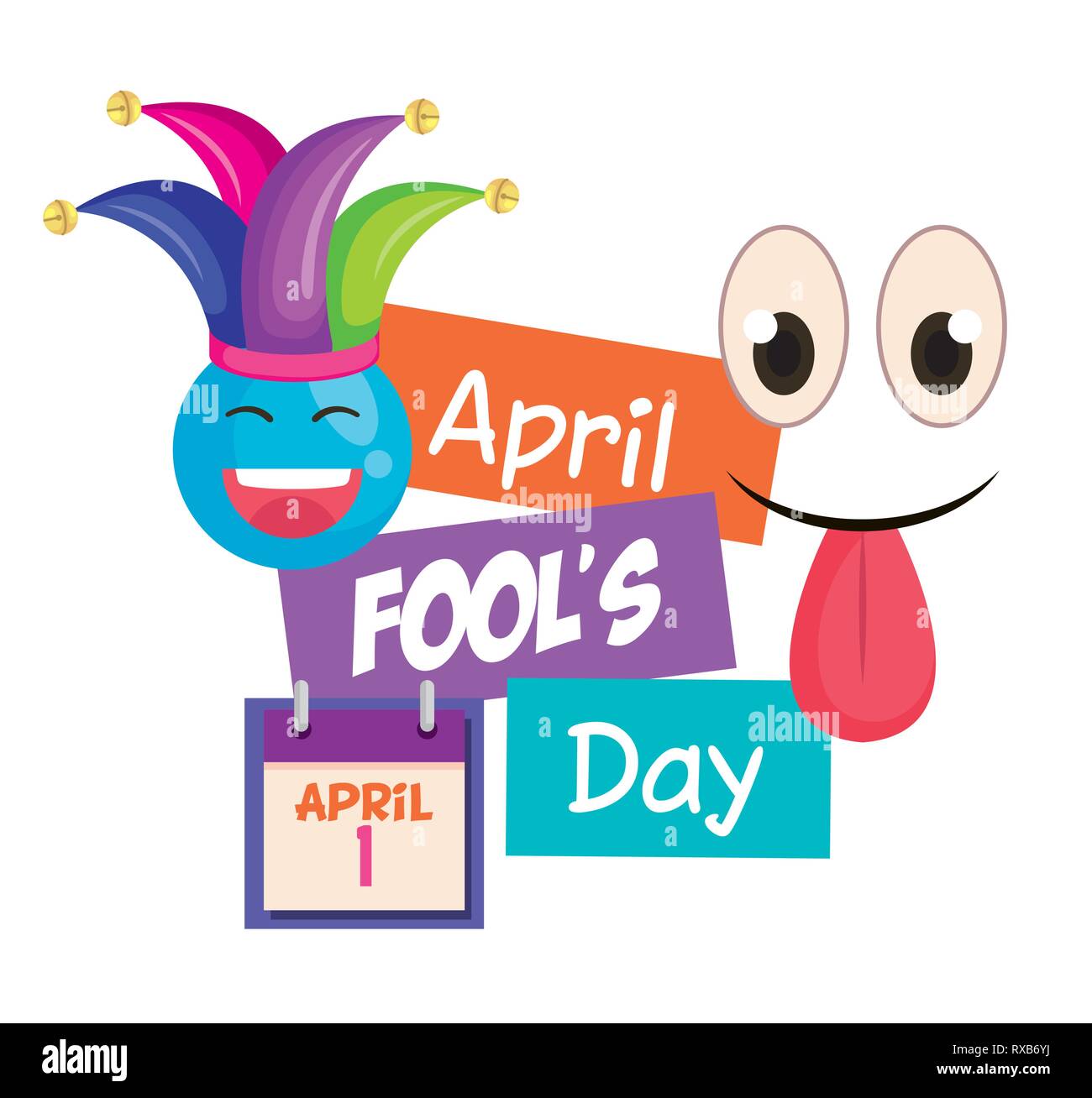 april fools day card with happy face Stock Vector Image & Art - Alamy