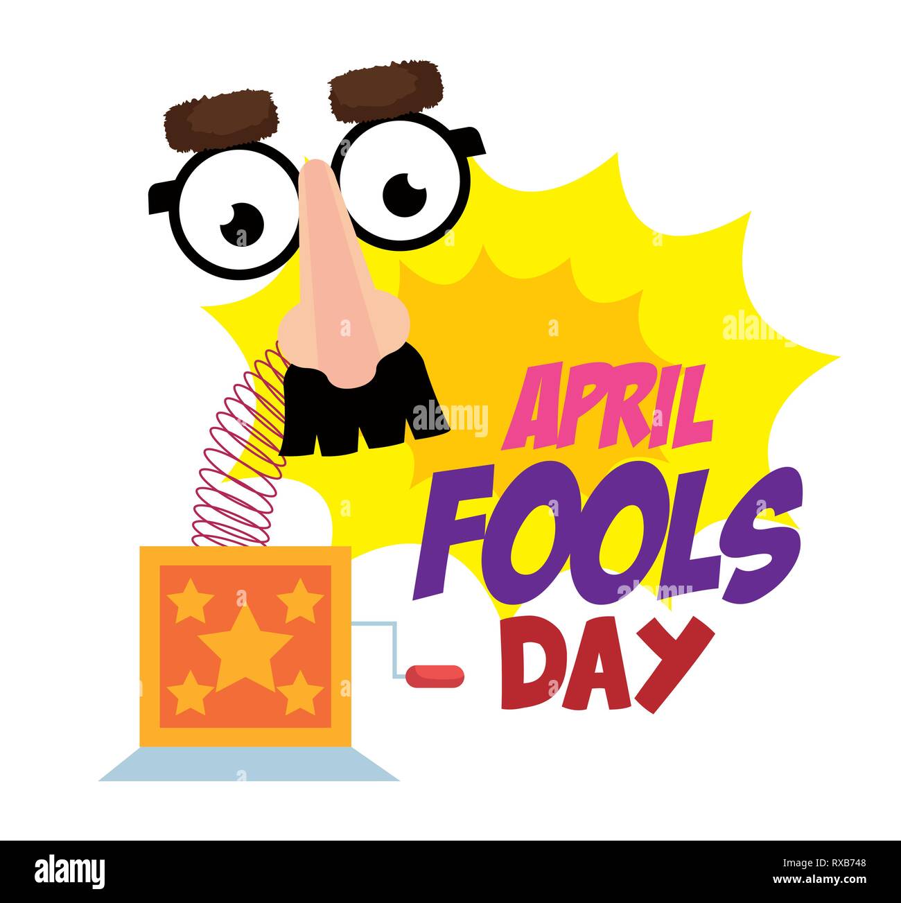 april fools day card with comic face accessories Stock Vector Image ...