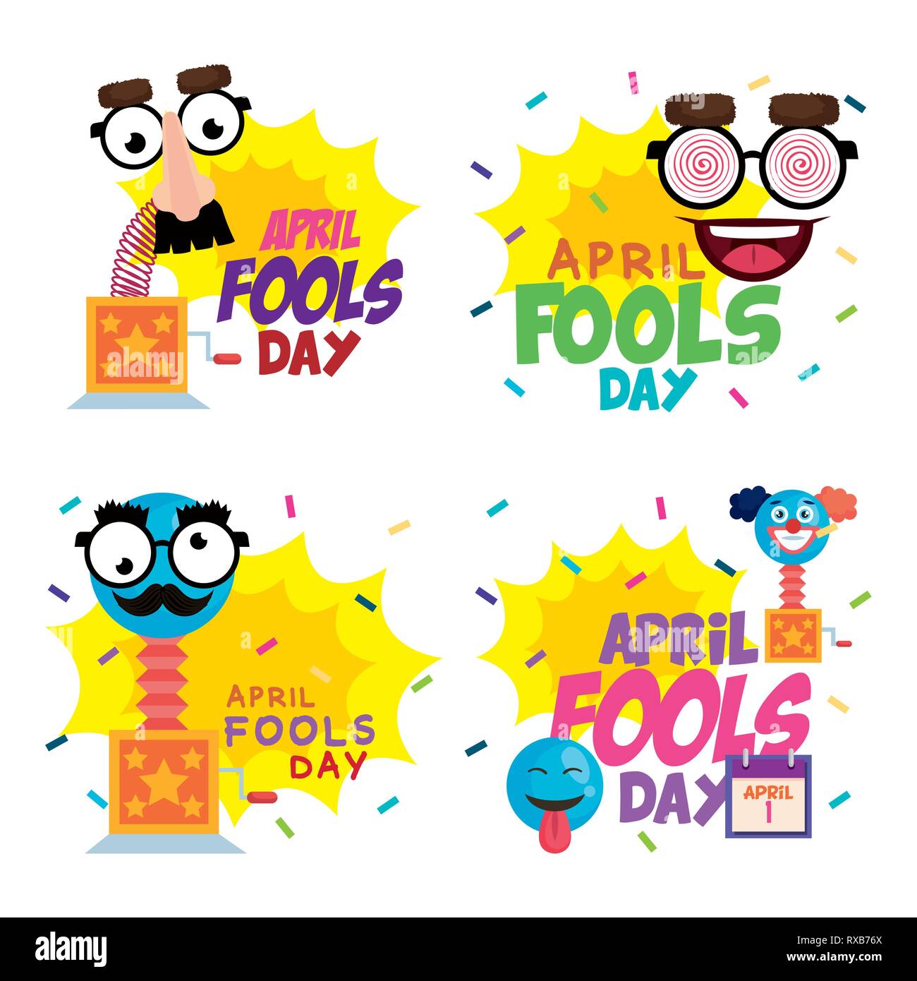 april fools day set icons Stock Vector Image & Art - Alamy
