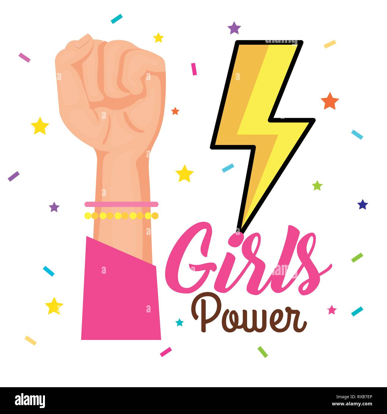 power girl card with energy ray Stock Vector Image & Art - Alamy