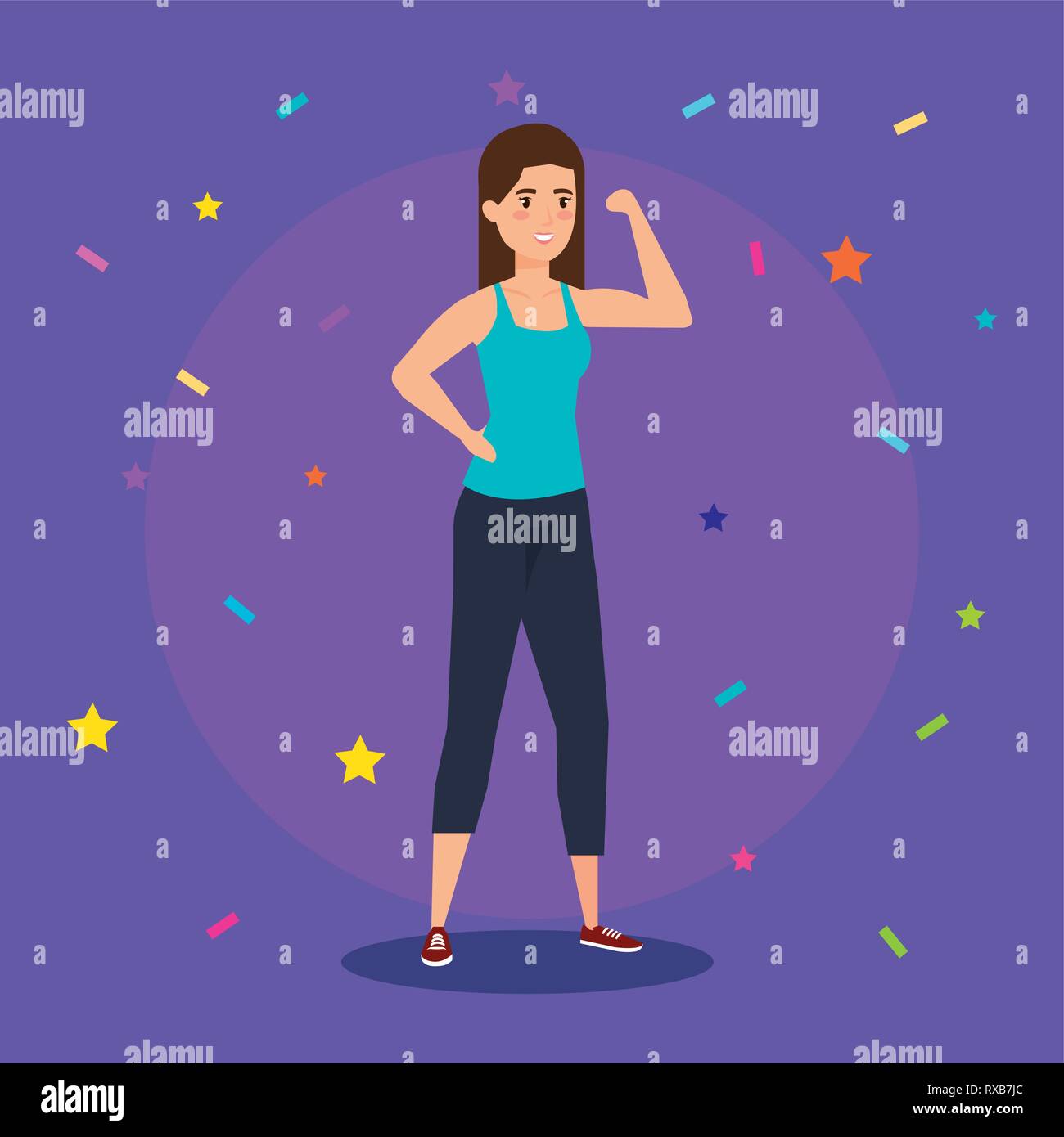 power girl strong character Stock Vector Image & Art - Alamy