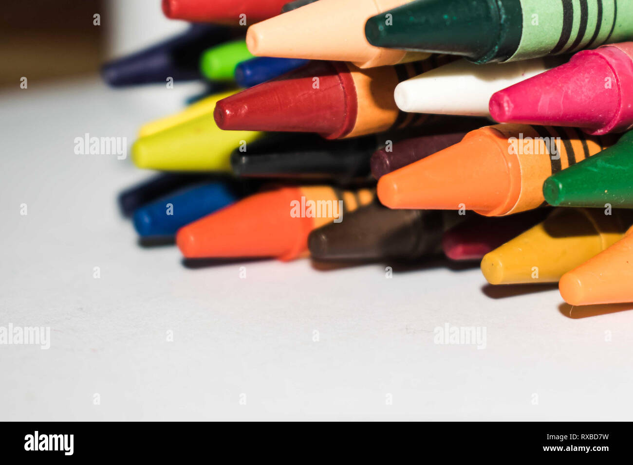 Abstract of multi-color crayons Stock Photo - Alamy
