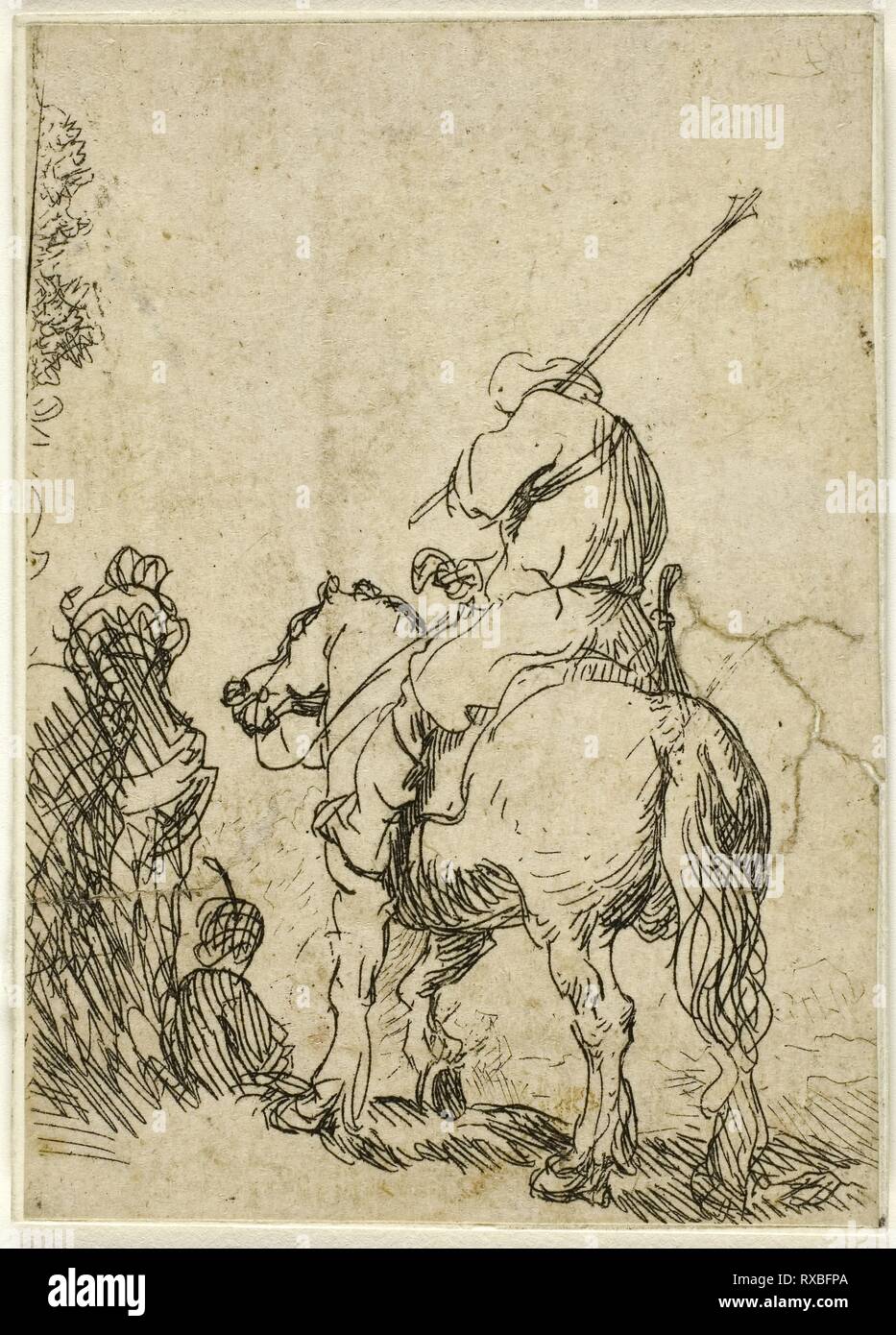 Turbaned Soldier on Horseback. Rembrandt van Rijn; Dutch, 1606-1669 ...