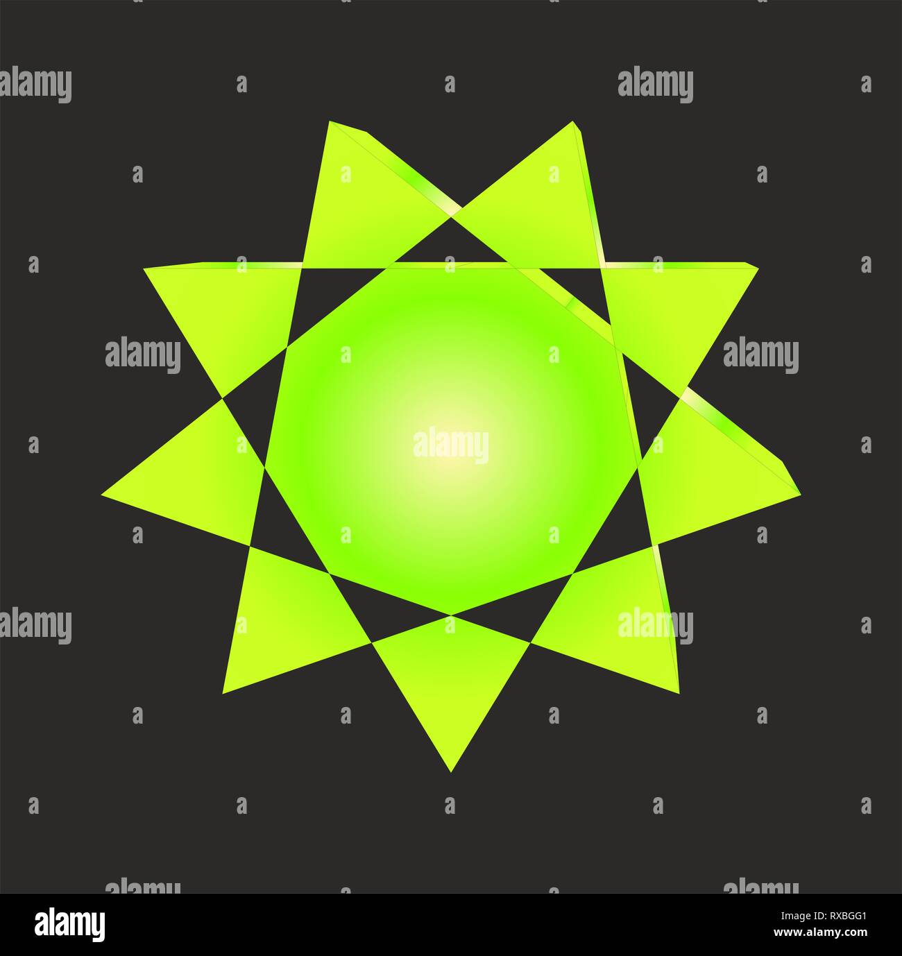 Star shape in graphic geometrical form on black background Stock Photo ...