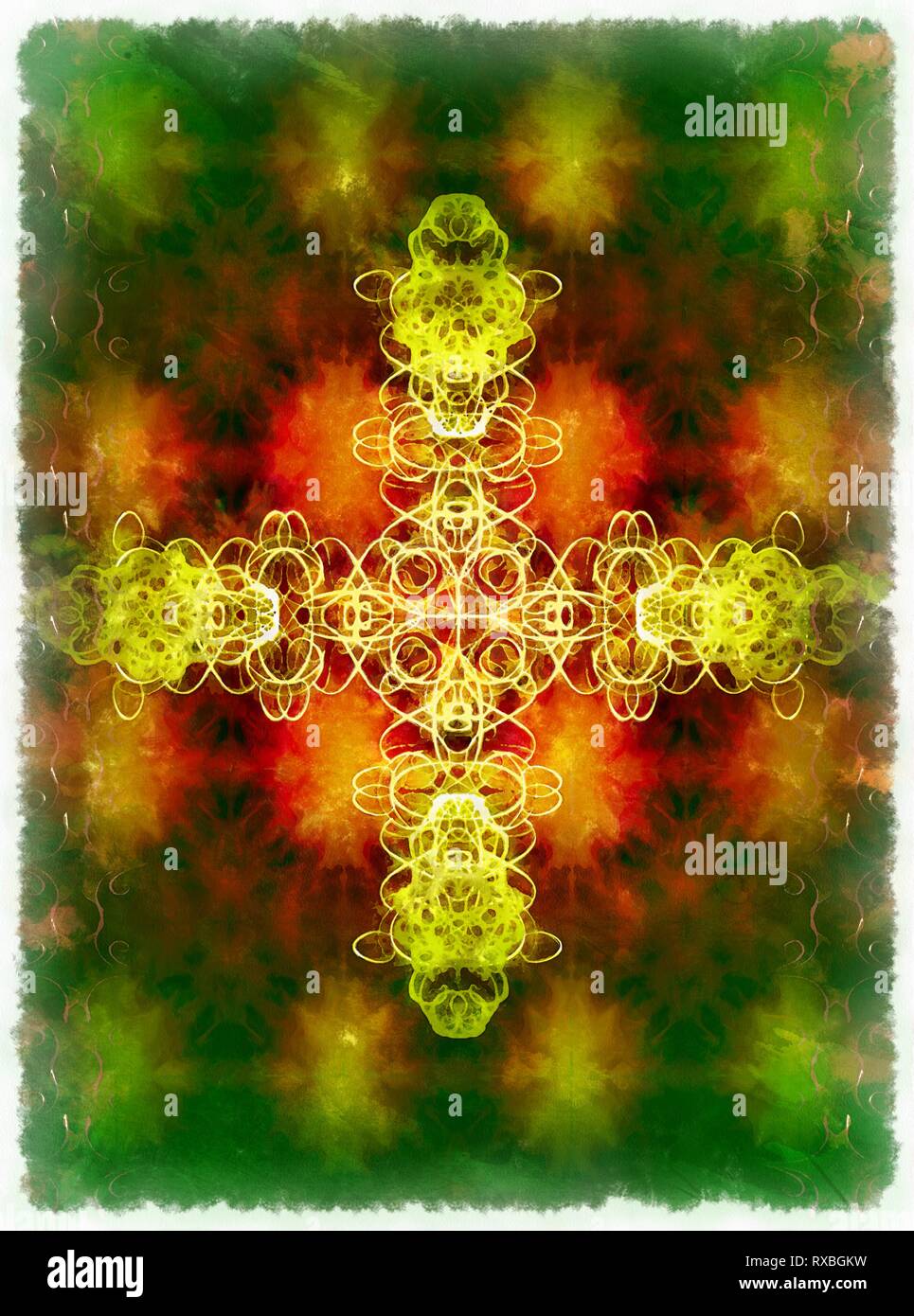 ornamental structure with filigrane pattern mandala on black backgroud ...