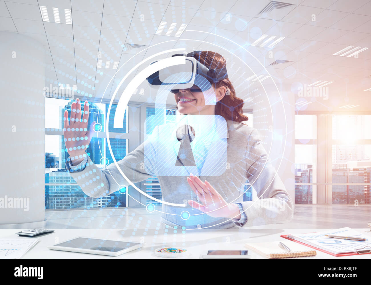 Virtual protection concept Stock Photo - Alamy