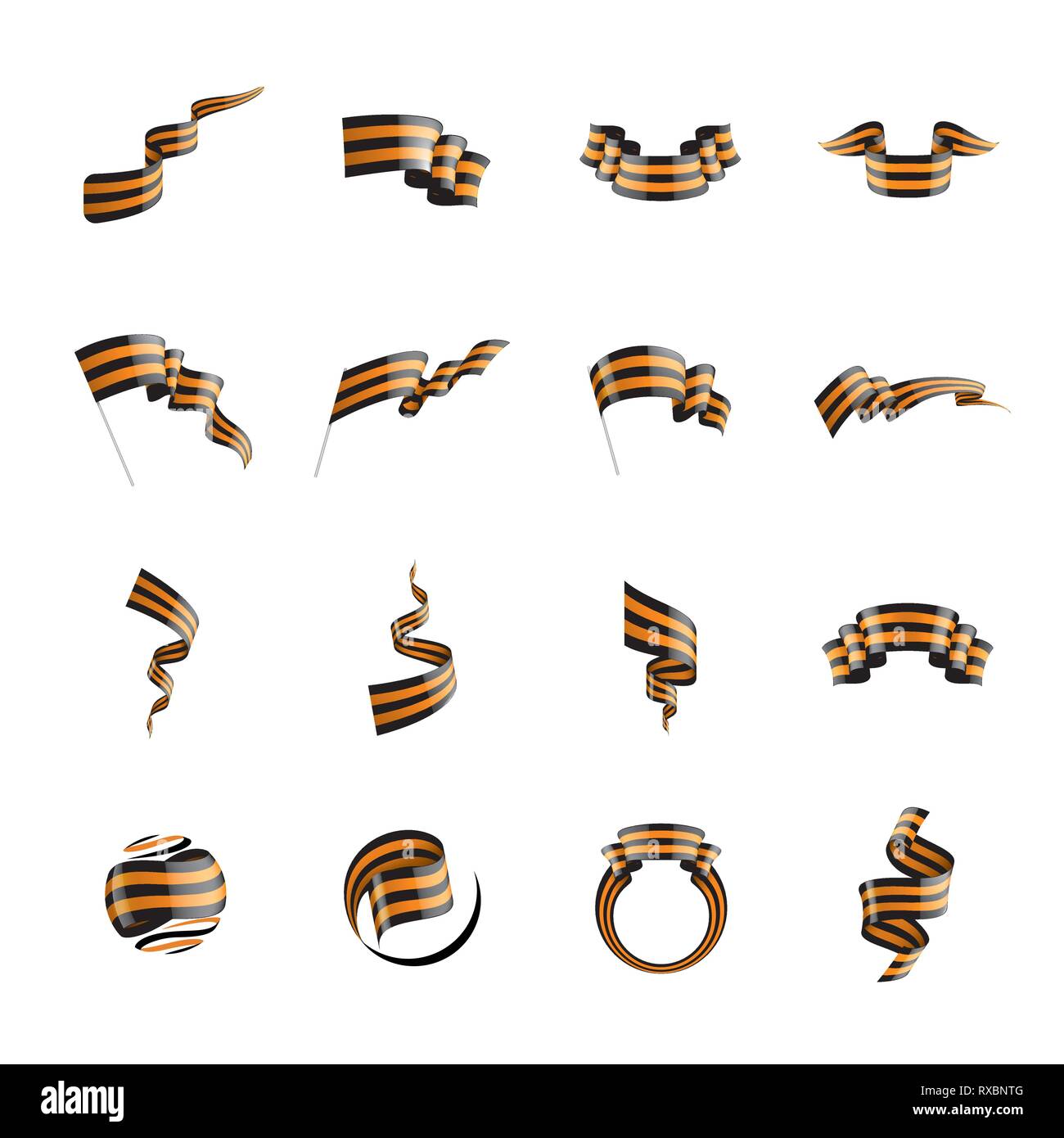 Vector illustration of Saint George ribbon on white background Stock ...