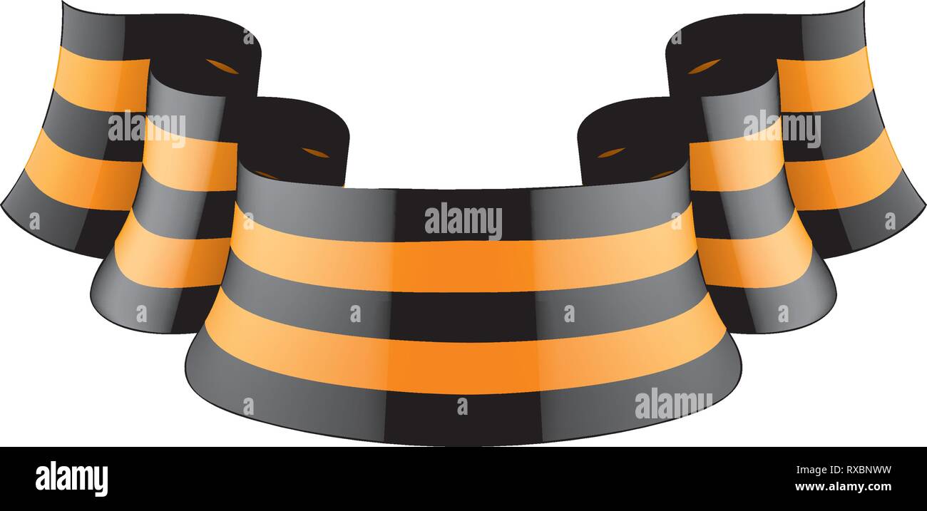 Vector illustration of Saint George ribbon on white background Stock ...