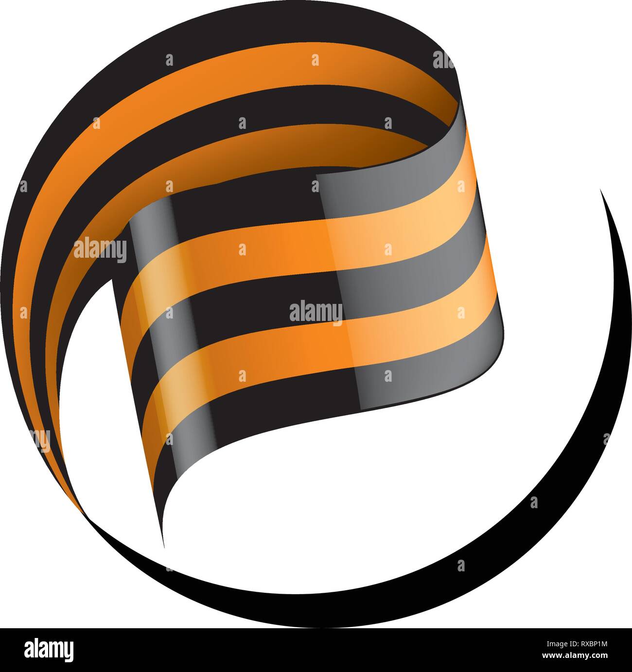 Vector illustration of Saint George ribbon on white background Stock ...