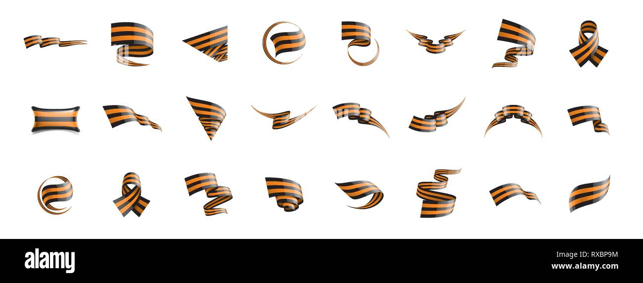 Vector illustration of Saint George ribbon on white background Stock ...