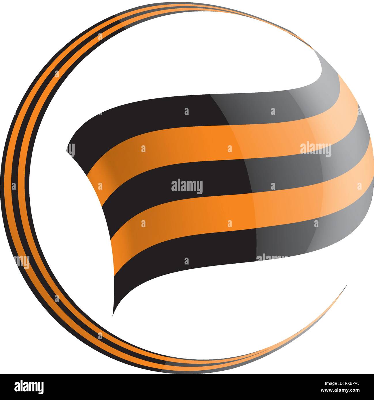 Vector illustration of Saint George ribbon on white background Stock ...